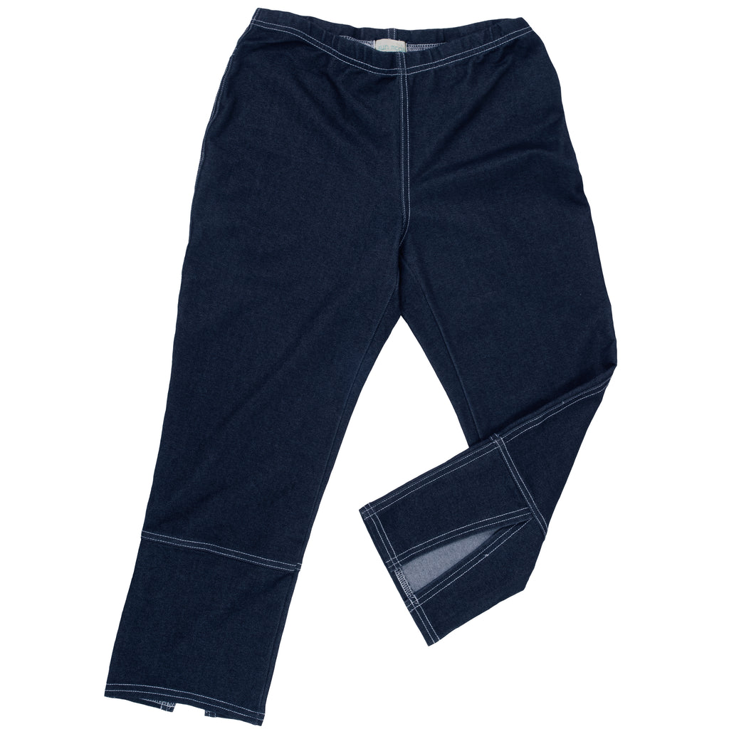 Sun Moda Knit Denim Back Slit Capri Made in USA – SUN MODA