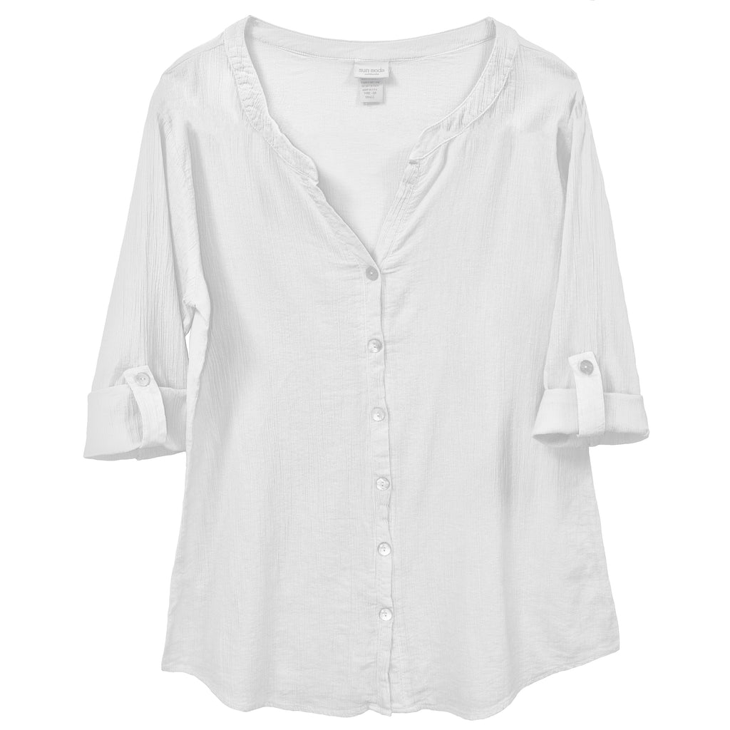 Sun Moda Gauze Button Front Cover Up Made in USA – SUN MODA